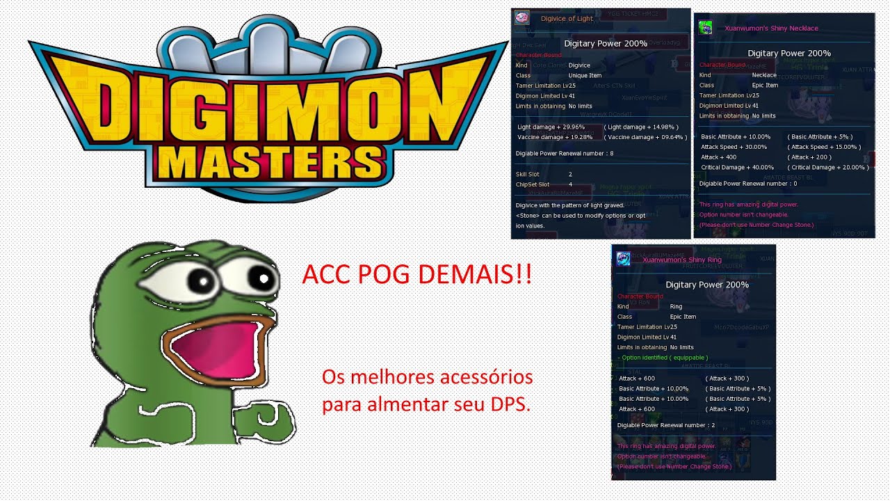 EQUIPAMENTOS PERFEITOS NO DIGIMON - DIGIMON MASTERS ONLINE - DMO 2021 - YouTube