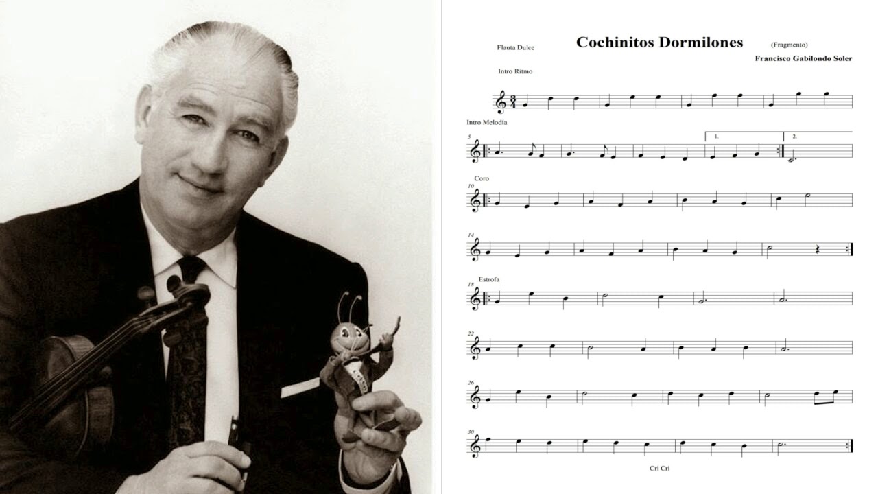 Cochinitos Dormilones pista para flauta (fragmento) - YouTube