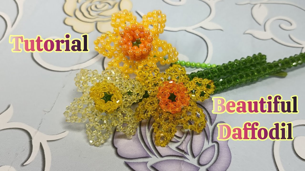 3D Beaded Daffodil Tutorial by Bead Rose Sons - YouTube