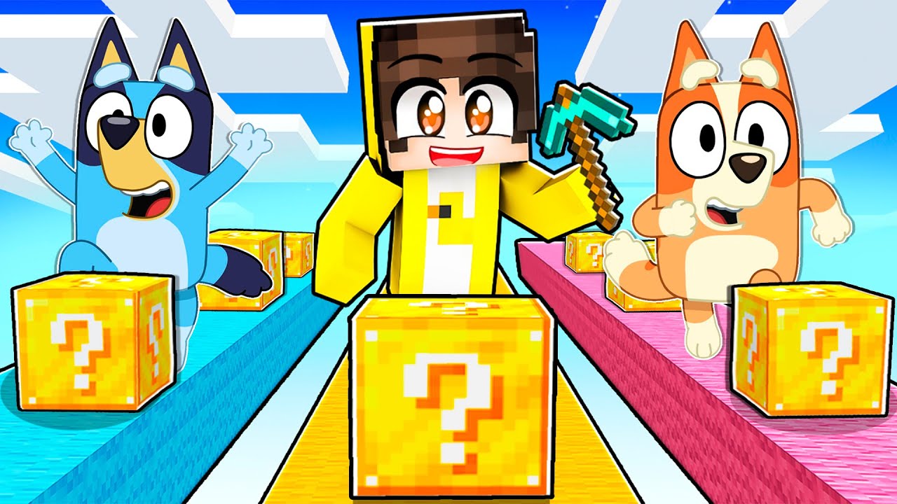 LUCKY BLOCKS de BLUEY y BINGO 😱 en Minecraft - YouTube