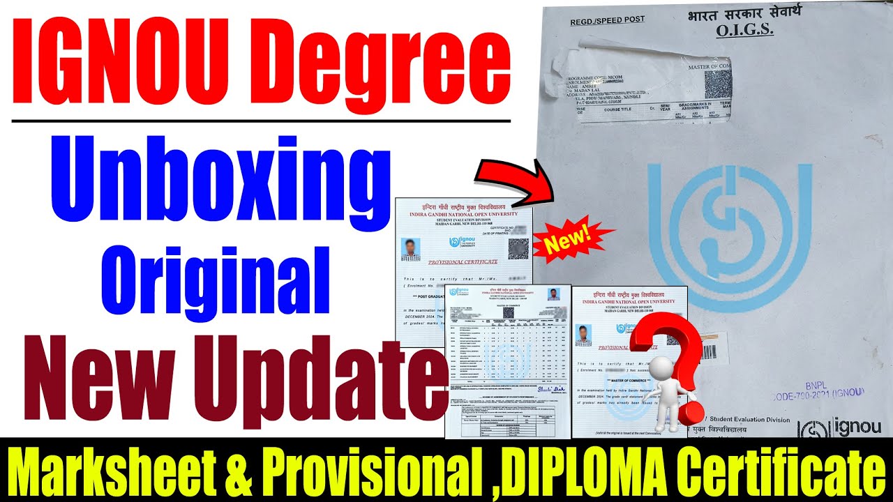 Ignou Degree certificate Unboxing | IGNOU Marksheet,Provisional ...