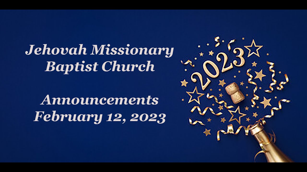 JMBC Online Announcements (Feb. 12, 2023) - YouTube