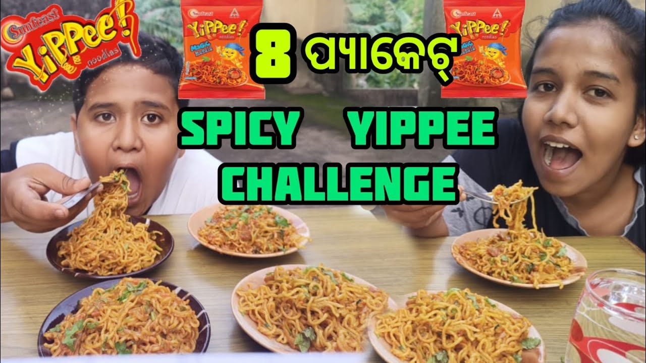 8 packet in just 3 minute !! spicy eating Maggie challenge!! Eating ...
