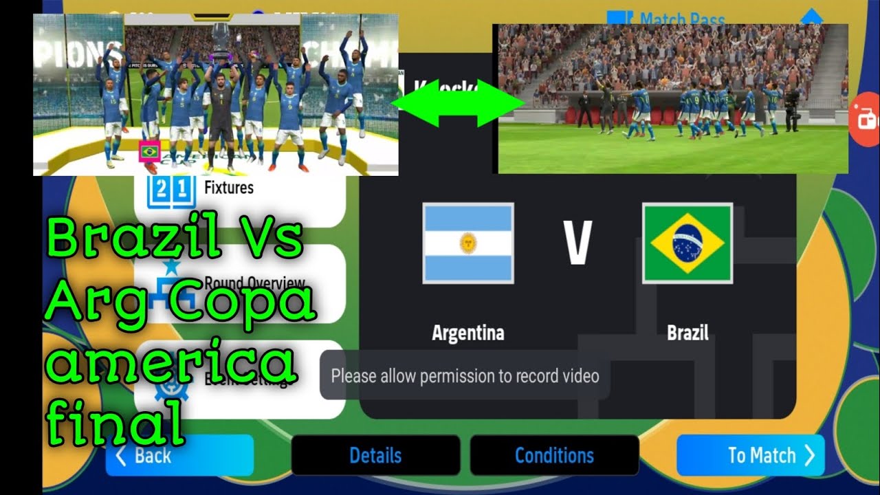 Bra Vs Arg cup america final 2024.. efootball - YouTube
