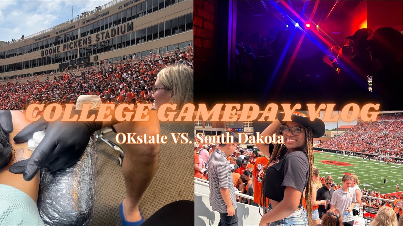 COLLEGE GAMEDAY VLOG | OKstate VS. South Dakota | College Parties ...