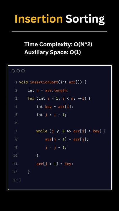 insertion sorting in Java #coding #programming - YouTube