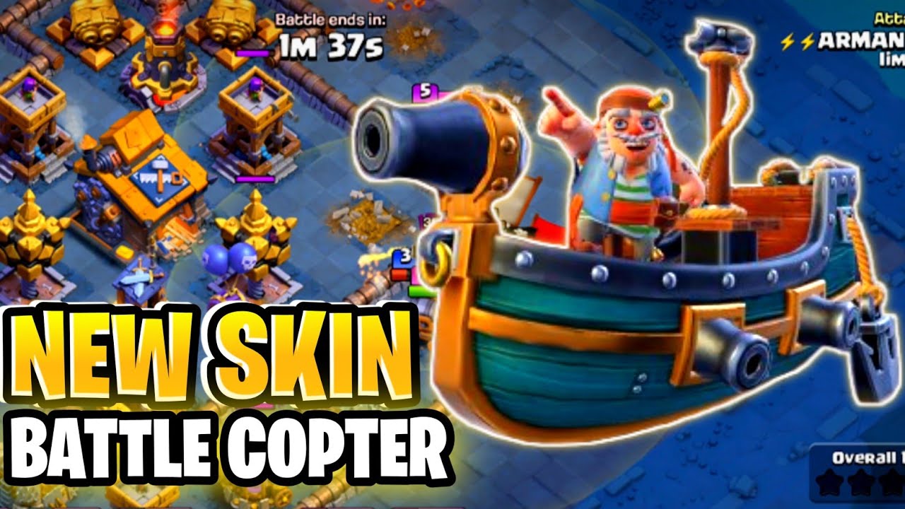 New Skin For Battle Copter In Builder Base 2.0 Gameplay | Clash Of ...