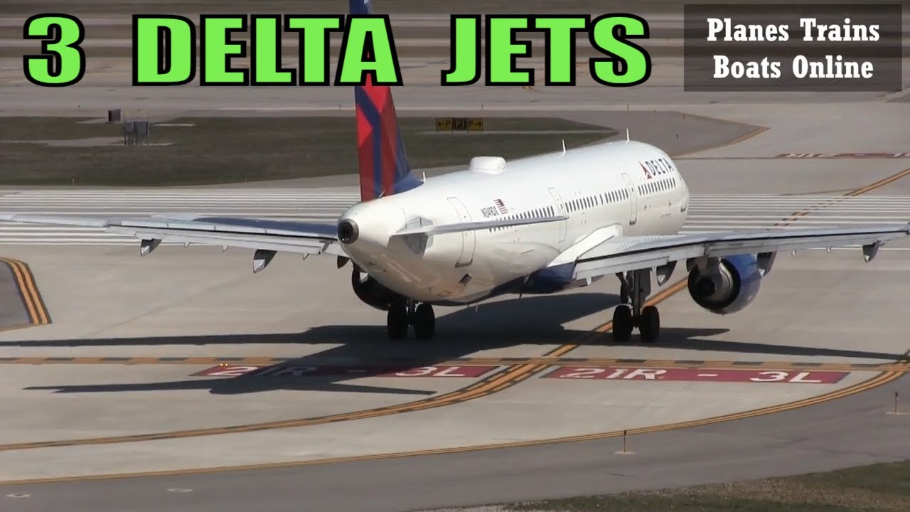 3 Delta Airline Jets Taking Off At Detroit Metro Airport - YouTube