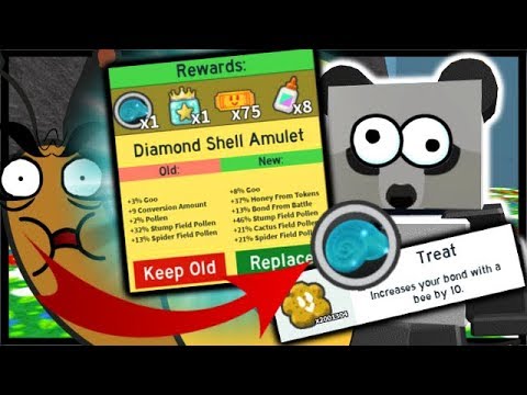 DIAMOND SHELL AMULET & BUYING *2 MILLION* TREATS! | Roblox Bee Swarm ...
