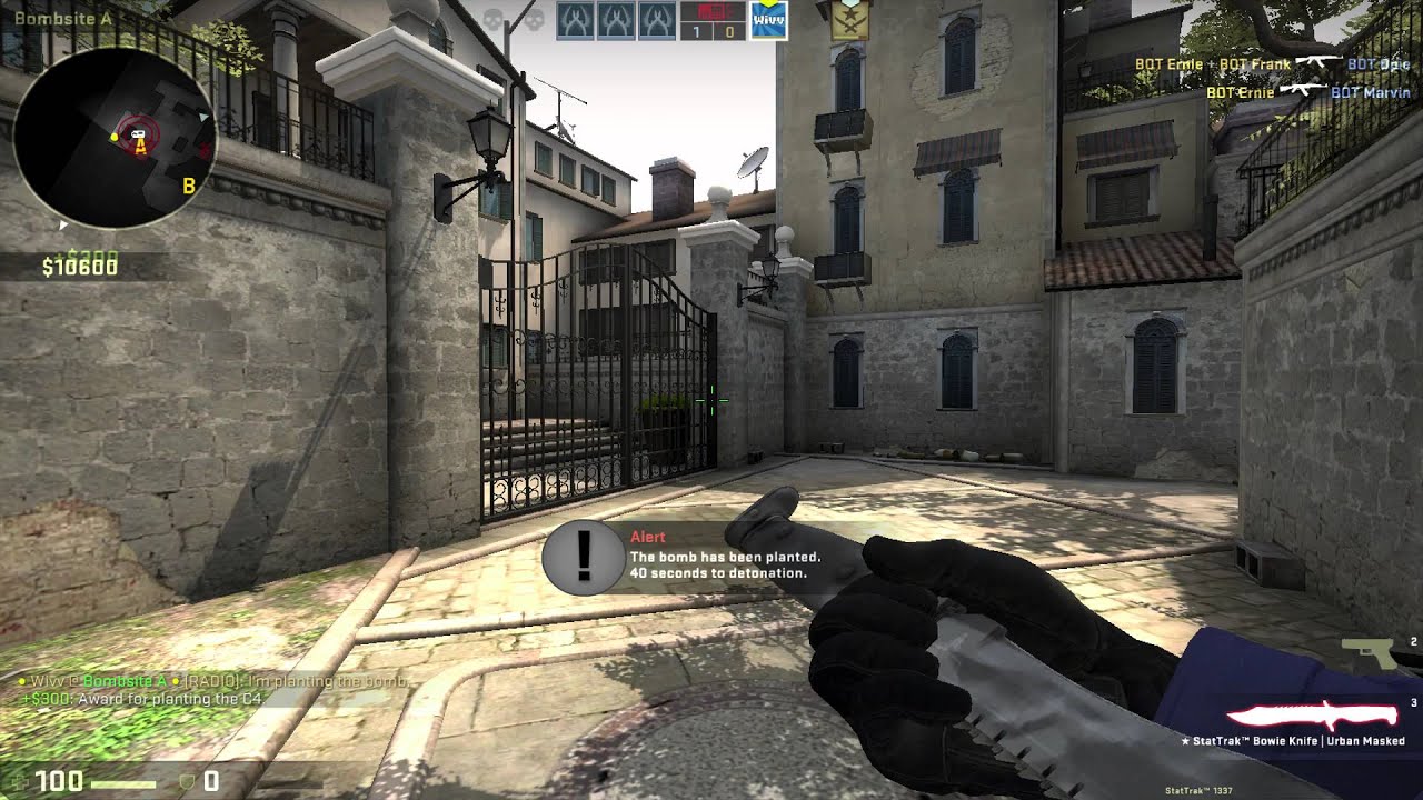CS:GO StatTrak™ Bowie Knife | Urban Masked Factory New Showcase - YouTube