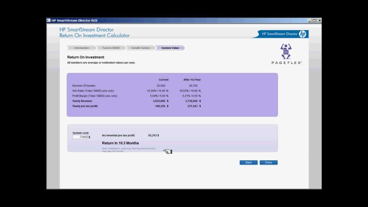 SmartStream Director ROI Calculator Tutorial - YouTube