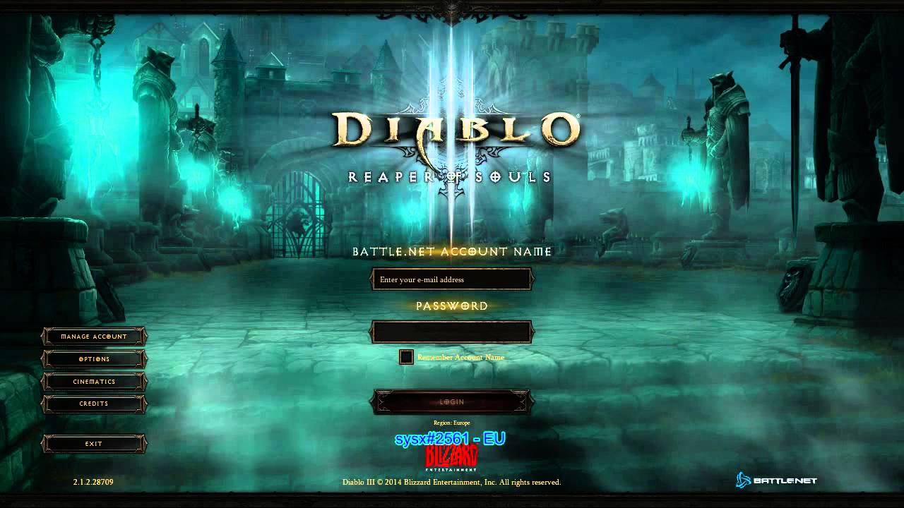 Diablo III Reaper of Souls: Login Screen - YouTube