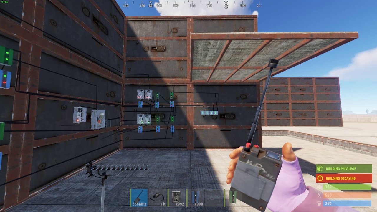 Rust electricity password protected freq using 1 rf reciever - YouTube