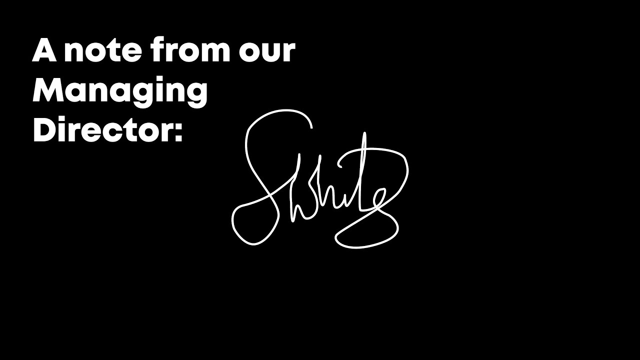 An important message from our Managing Director - YouTube