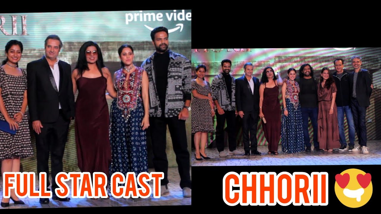 Full Star Cast of #Chhorii Pose For media Photo op During The Trailer ...