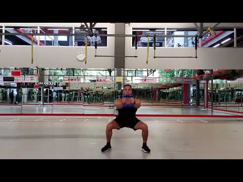 Medio Burpee con elevación frontal en sentadilla - YouTube