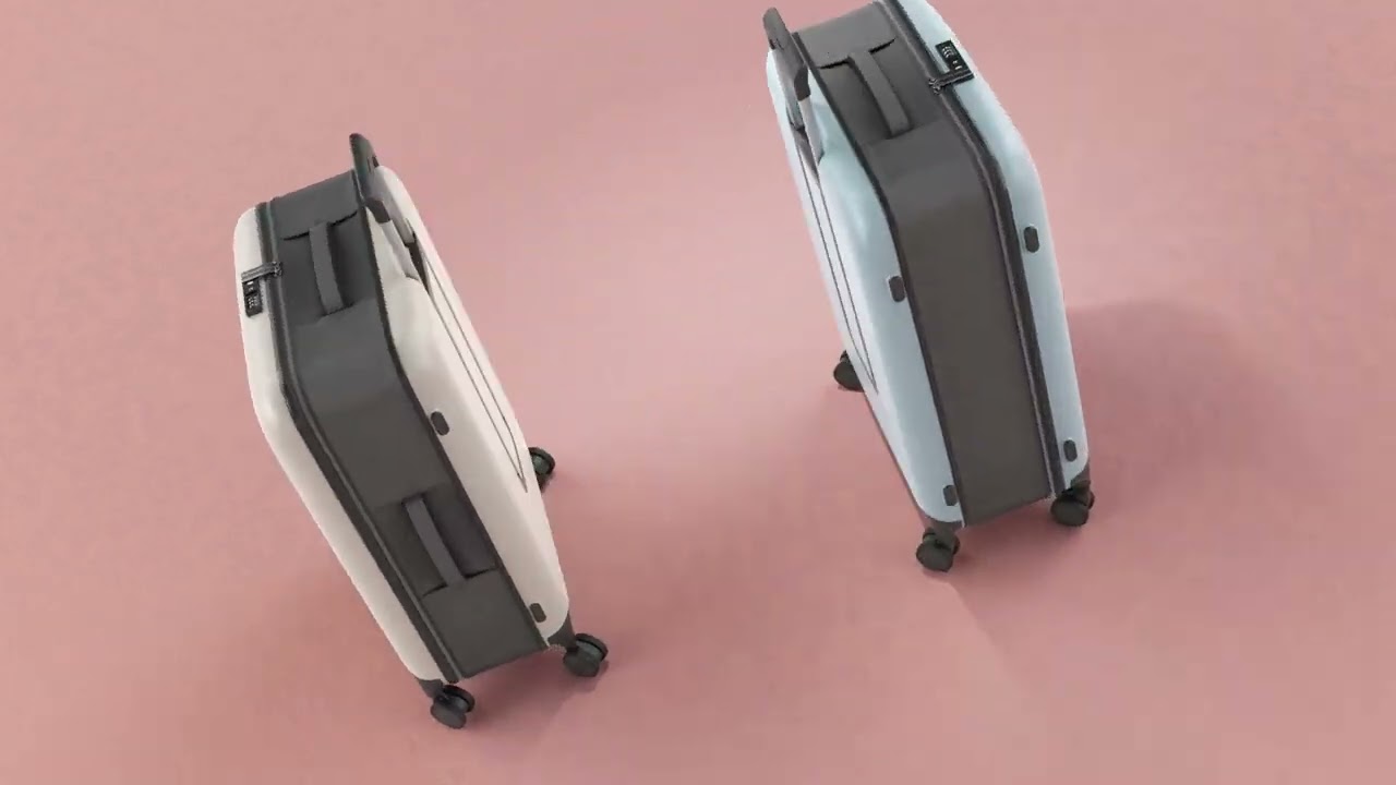 Flex 360 - the first 4 wheels spinner large collapsible suitcase - YouTube