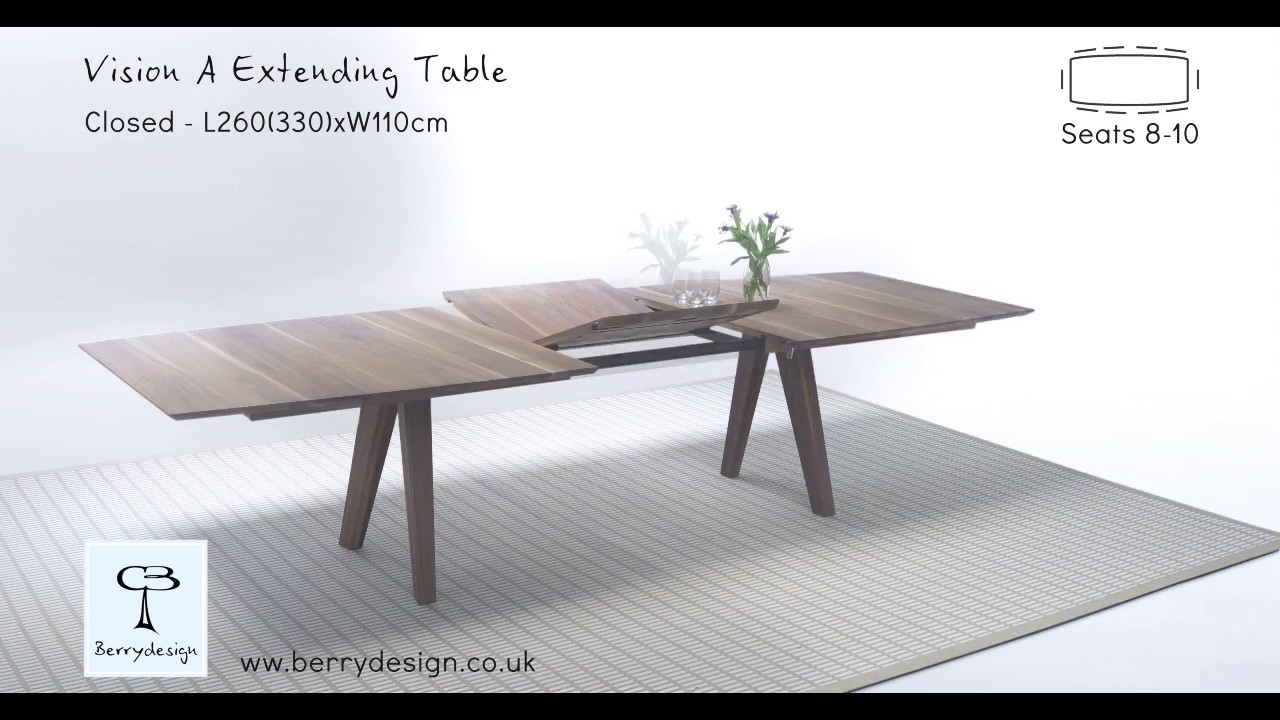 Vision A extending Contemporary Dining table - YouTube