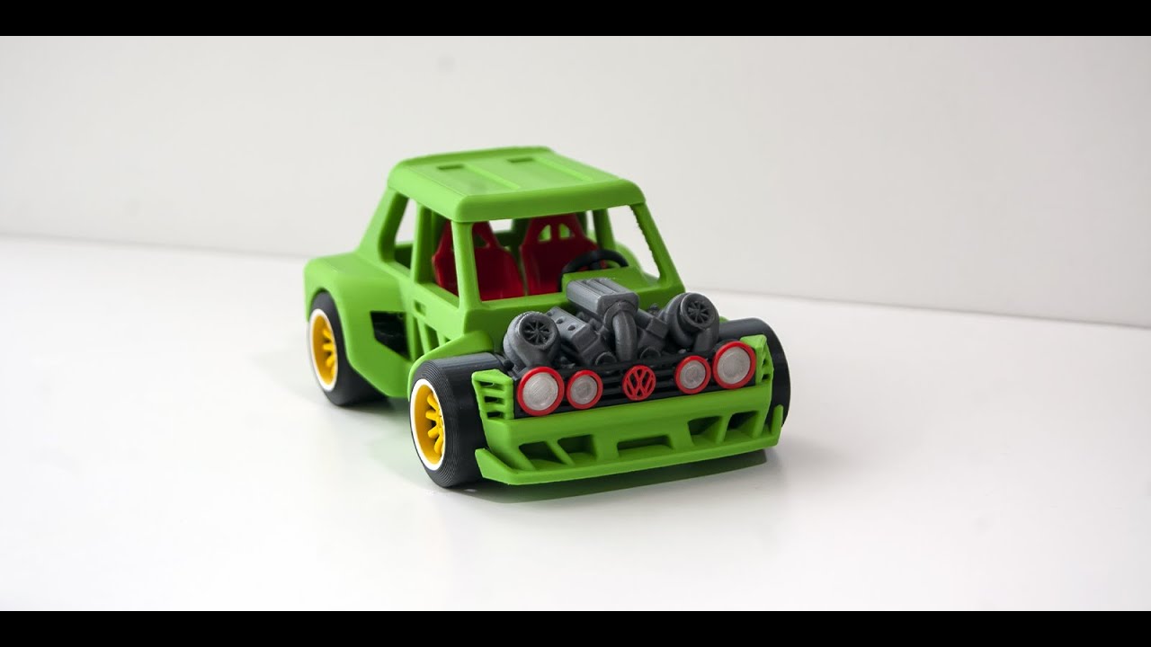 VW GOLF MK1 Twin Turbo in Cartoon Style - 3d print - YouTube
