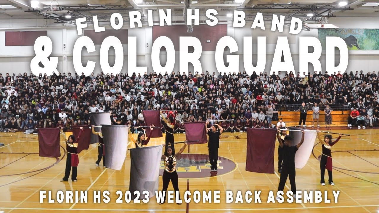 BAND & COLOR GUARD | Florin HS Welcome Back Assembly 2023 - YouTube