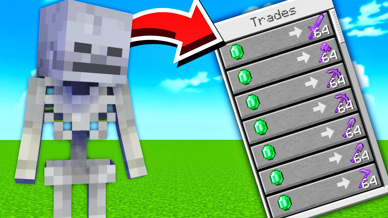 MINECRAFT BUT SKELETONS DROP EXTREMELY OP ITEMS - YouTube