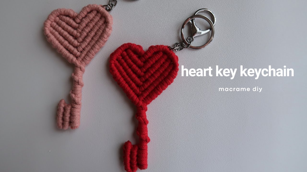 DIY Macrame Heart Keychain | Handmade Valentine’s Day Gift | Beginner ...