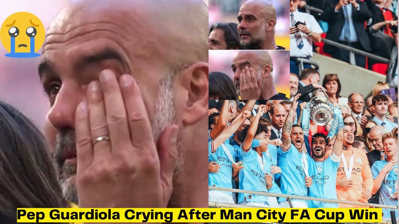 🥹 Pep Guardiola Crying After Man City FA Cup Title Win. - YouTube