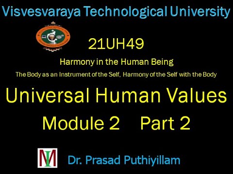 UHV Module 2 Part 2 21UHV49 Universal Human Values VTU - YouTube