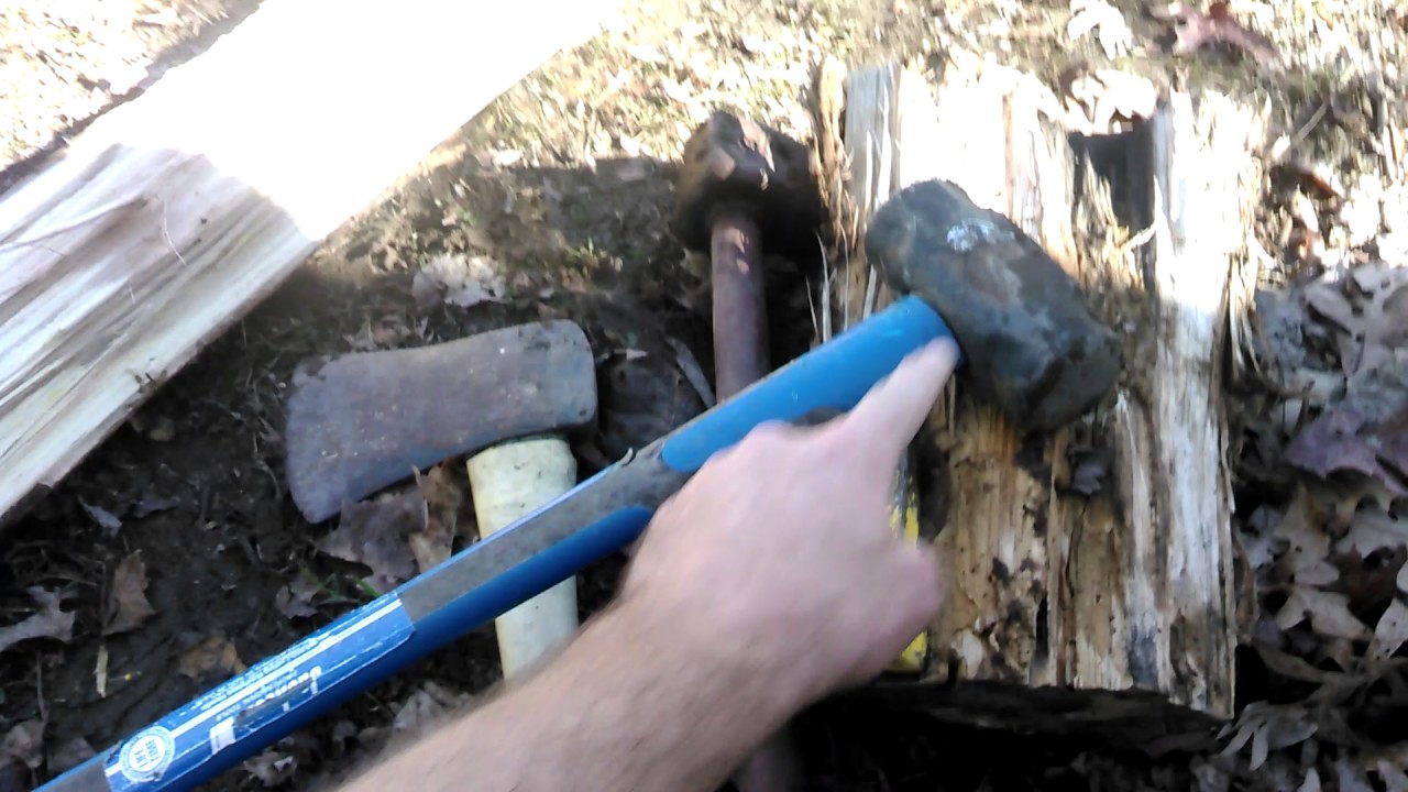 Wood splitting tools - YouTube