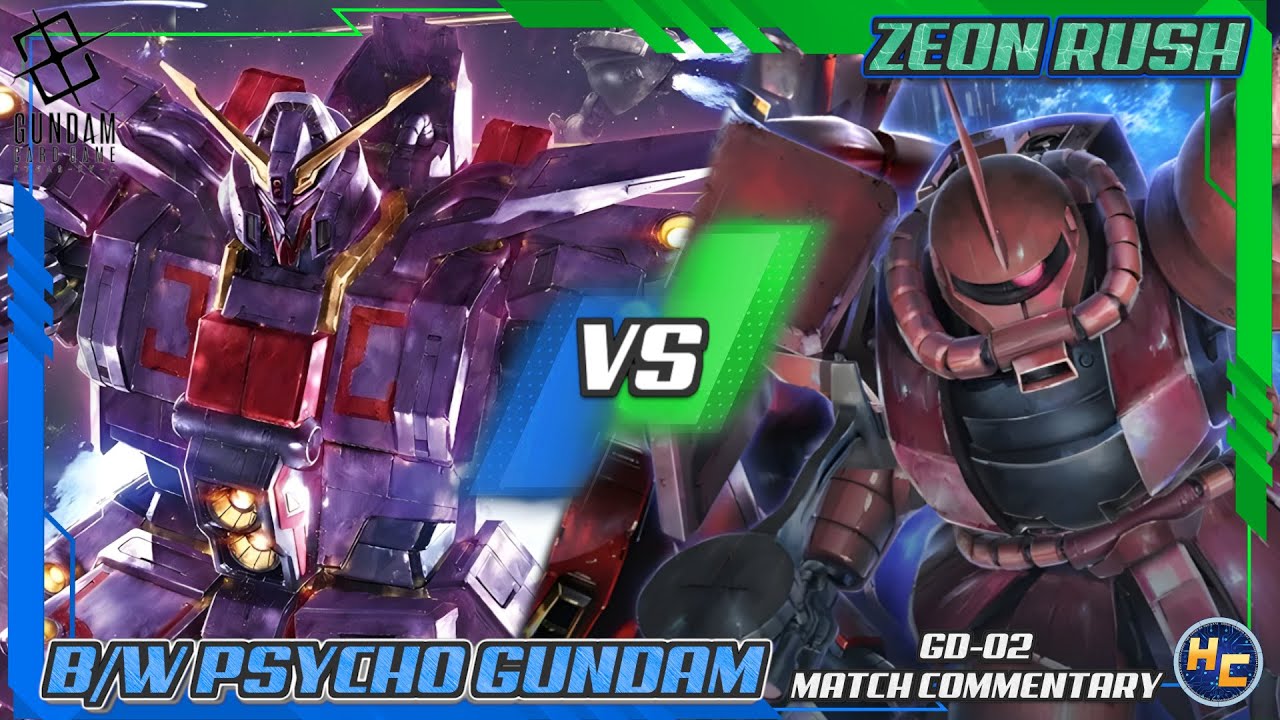 B/W Psycho vs Zeon Rush - Gundam Card Game GD-02 Match Commentary - YouTube