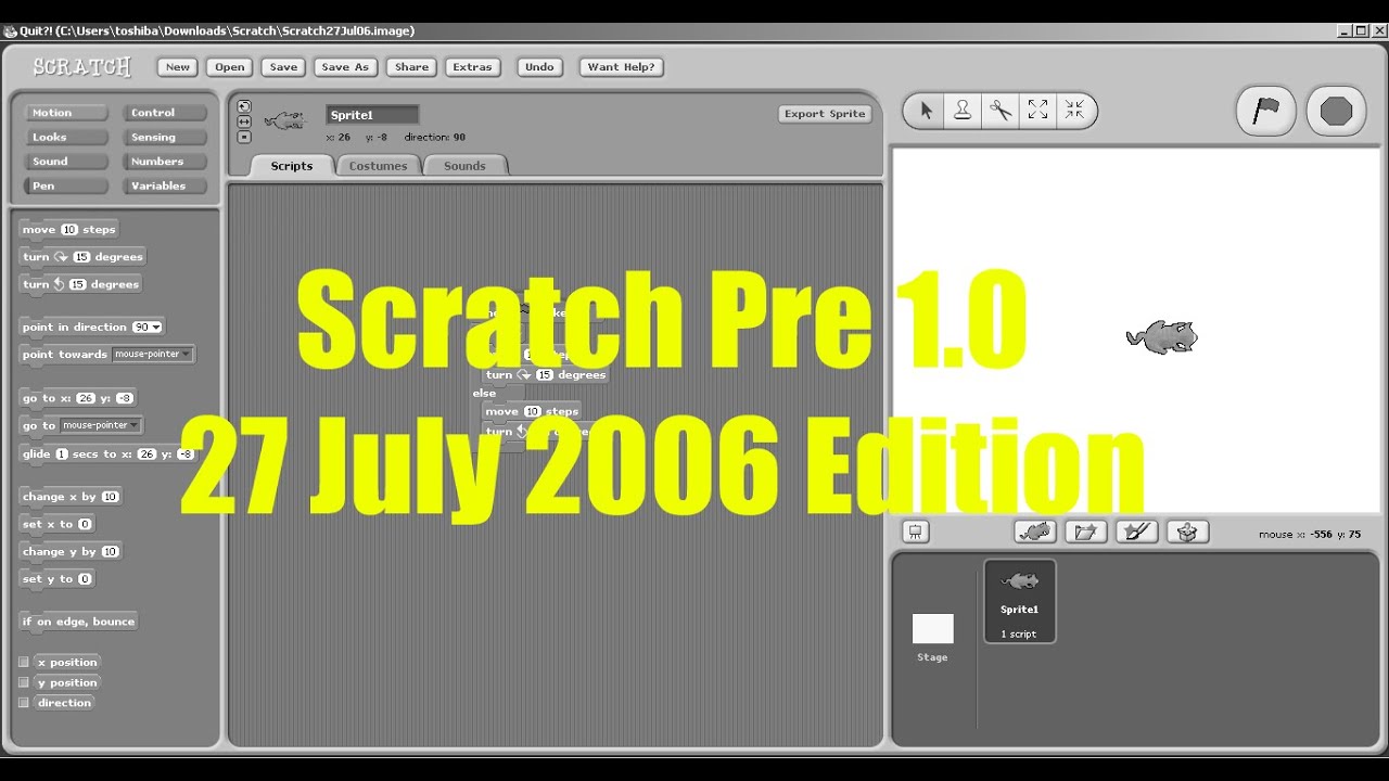 Scratch 0.6 | Scratch 27 July 2006 Edition | Pre 1.0 - YouTube