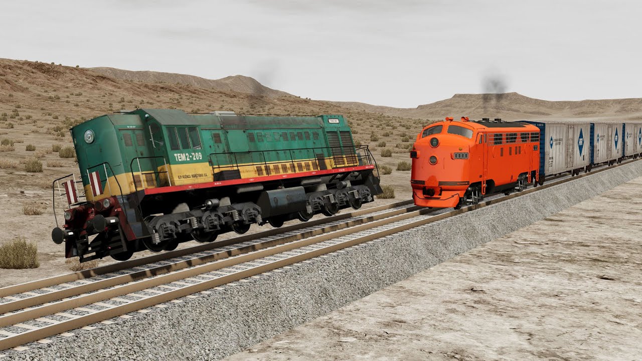BeamNG.Drive - Trains vs Trains High Speed Crashes 7 | BeamNG High ...