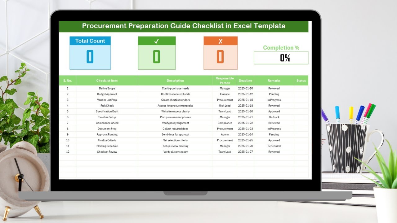 Procurement Preparation Guide Checklist in Excel - YouTube