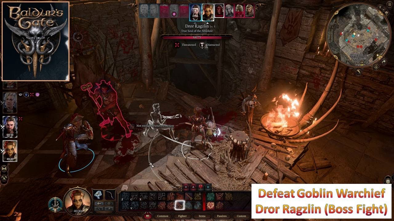 Baldur's Gate 3 - Defeat Goblin Warchief Dror Ragzlin (Boss Fight ...