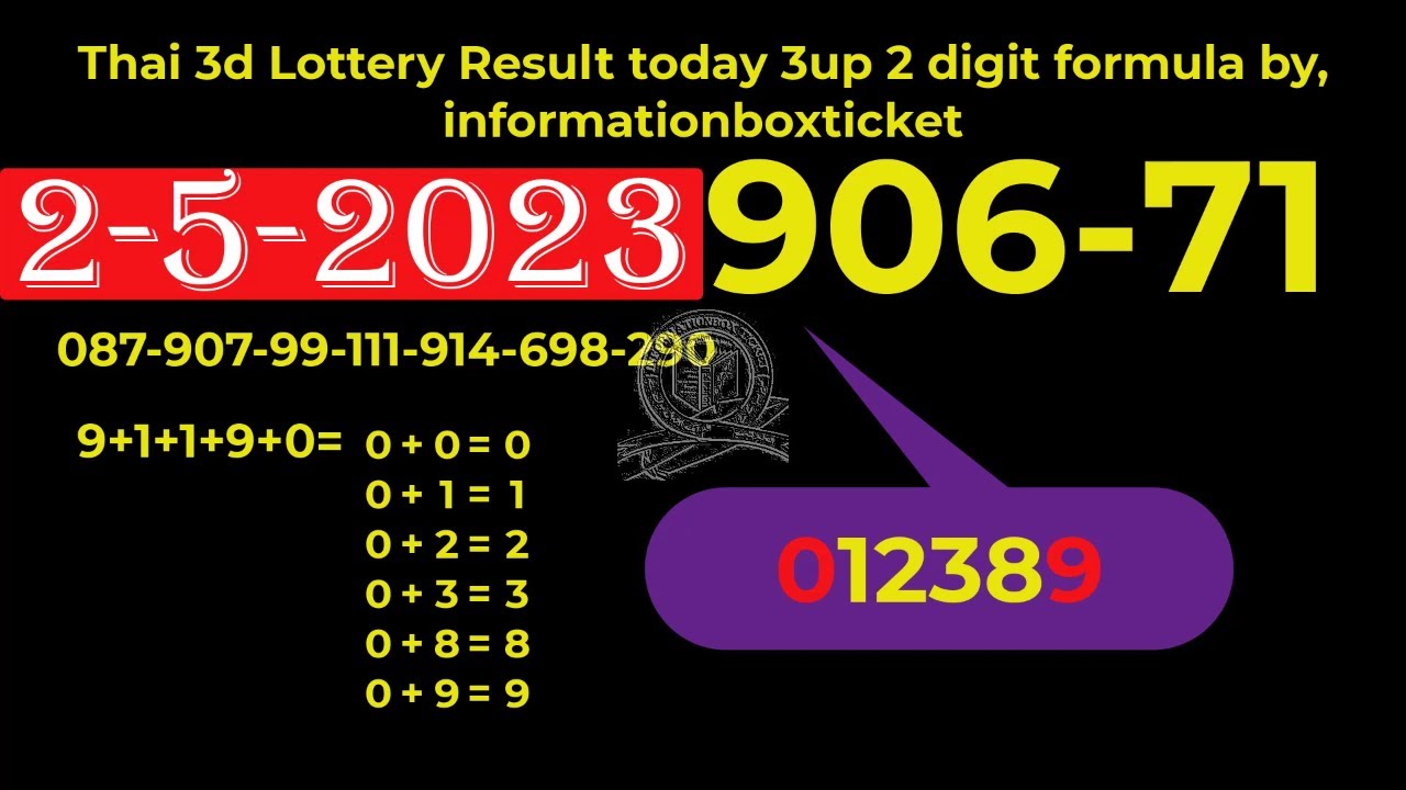 Thai 3d Lottery Result today 3up 2 digit formula by ...