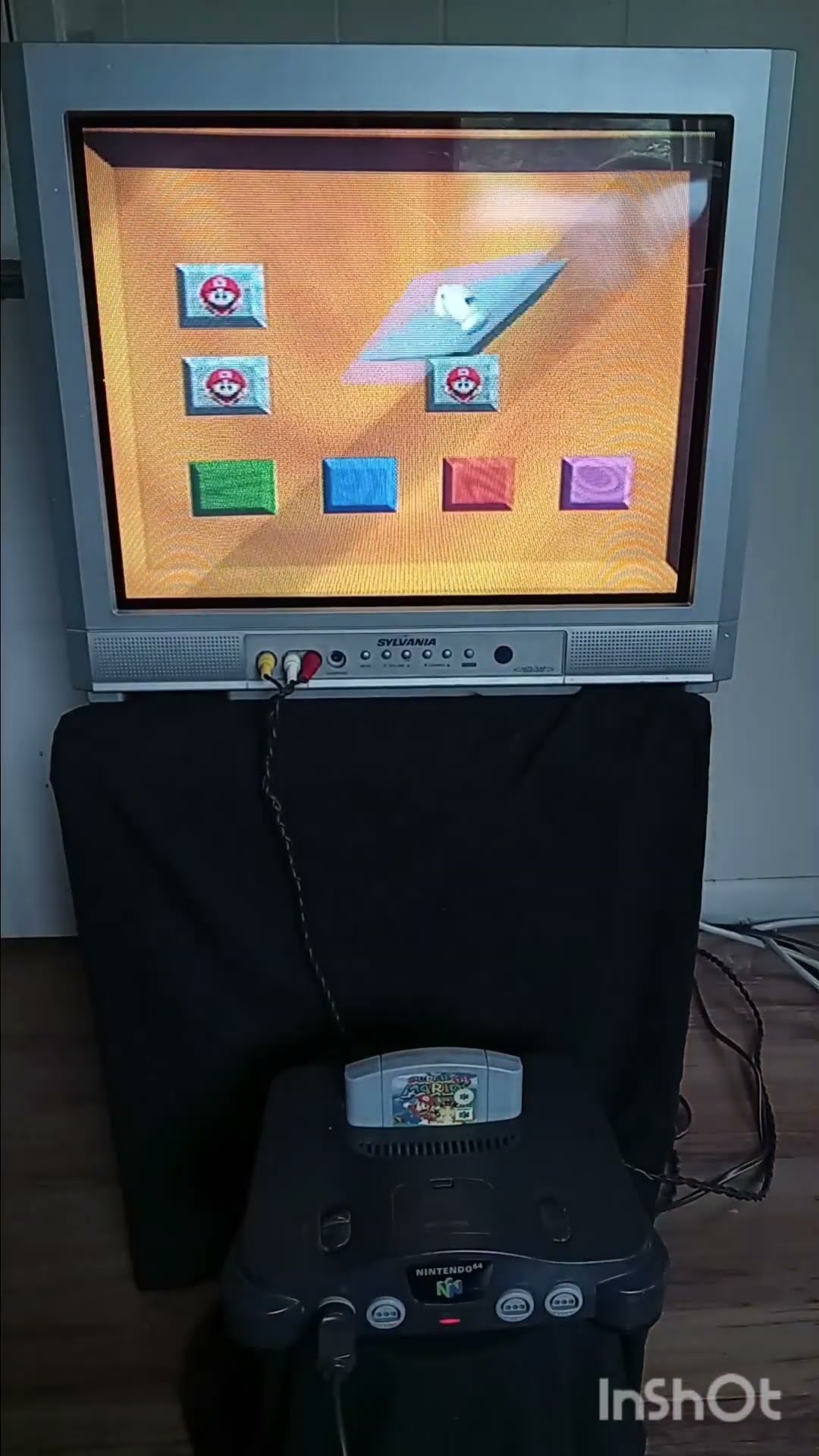 Rainy day, Nintendo 64, Super Mario 64, CRT TV, video game ambience # ...