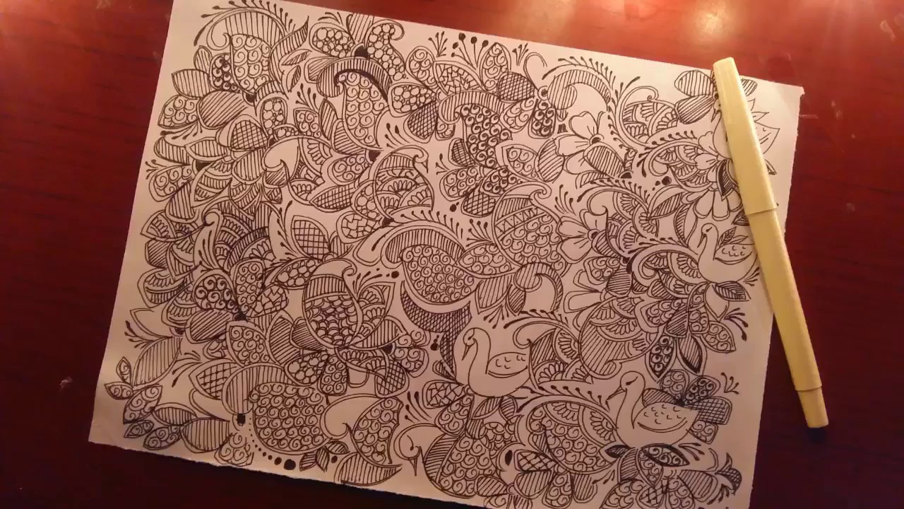 full page doodling | speed drawing - YouTube