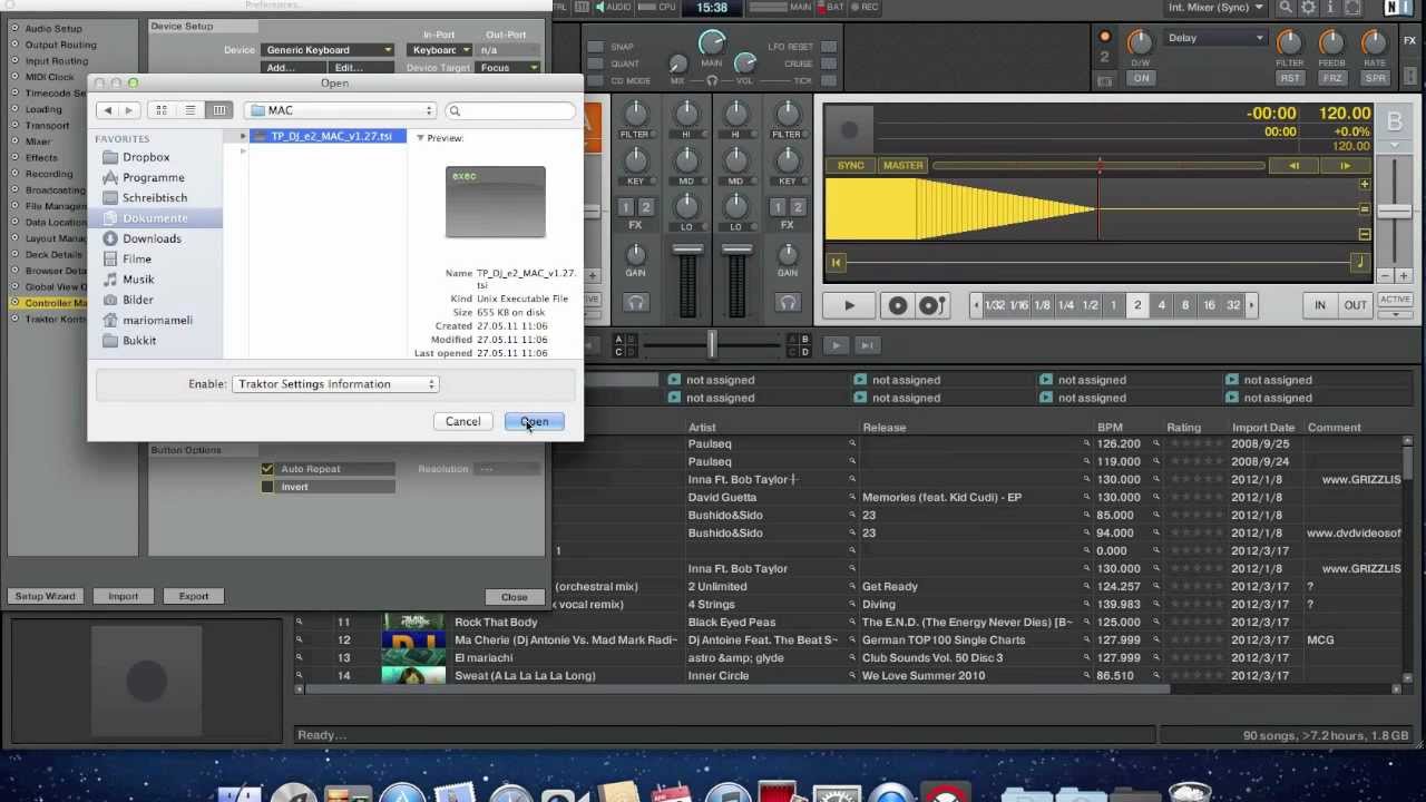 Traktor mit hercules mp3 e2 konfigurieren Mac und Windows - YouTube