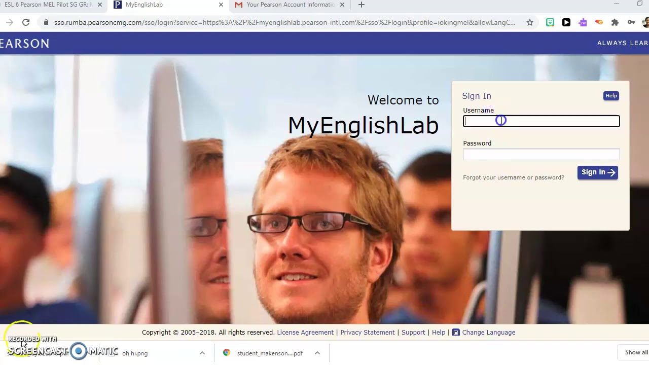Signing In to My English Lab (1st Time) - YouTube