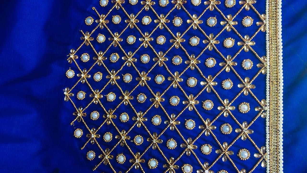 Aari work with normal needle stitch | Grand and elegant sleeve design ...