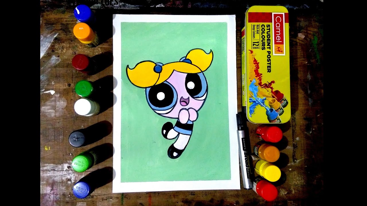 #Kids_Easy_Painting || how to draw the bubbles - the powerfull girl ...