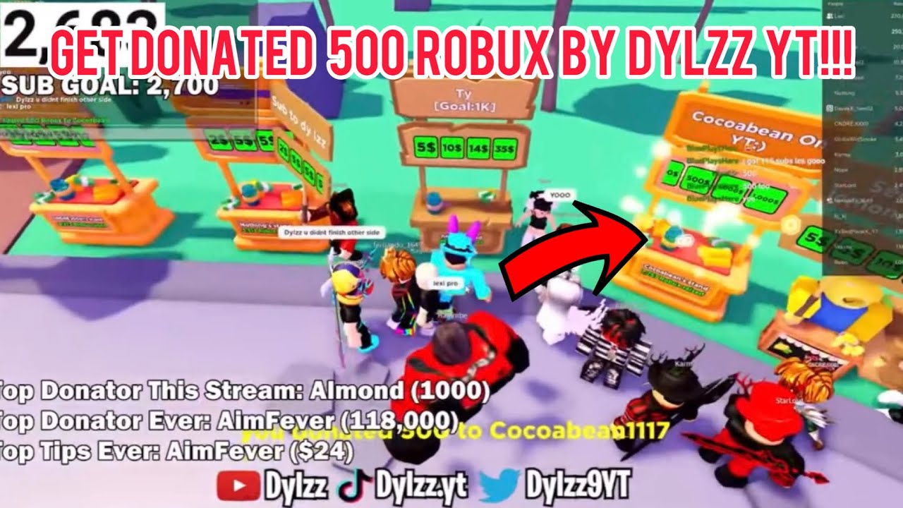 Get donated 500 robux by DylzzYT! - YouTube