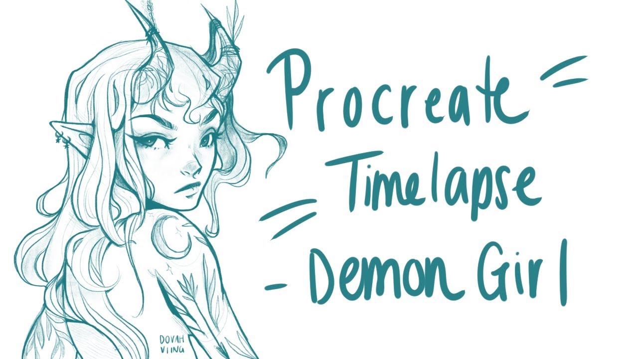 Procreate: Demon Girl Sketch [Timelapse] - YouTube