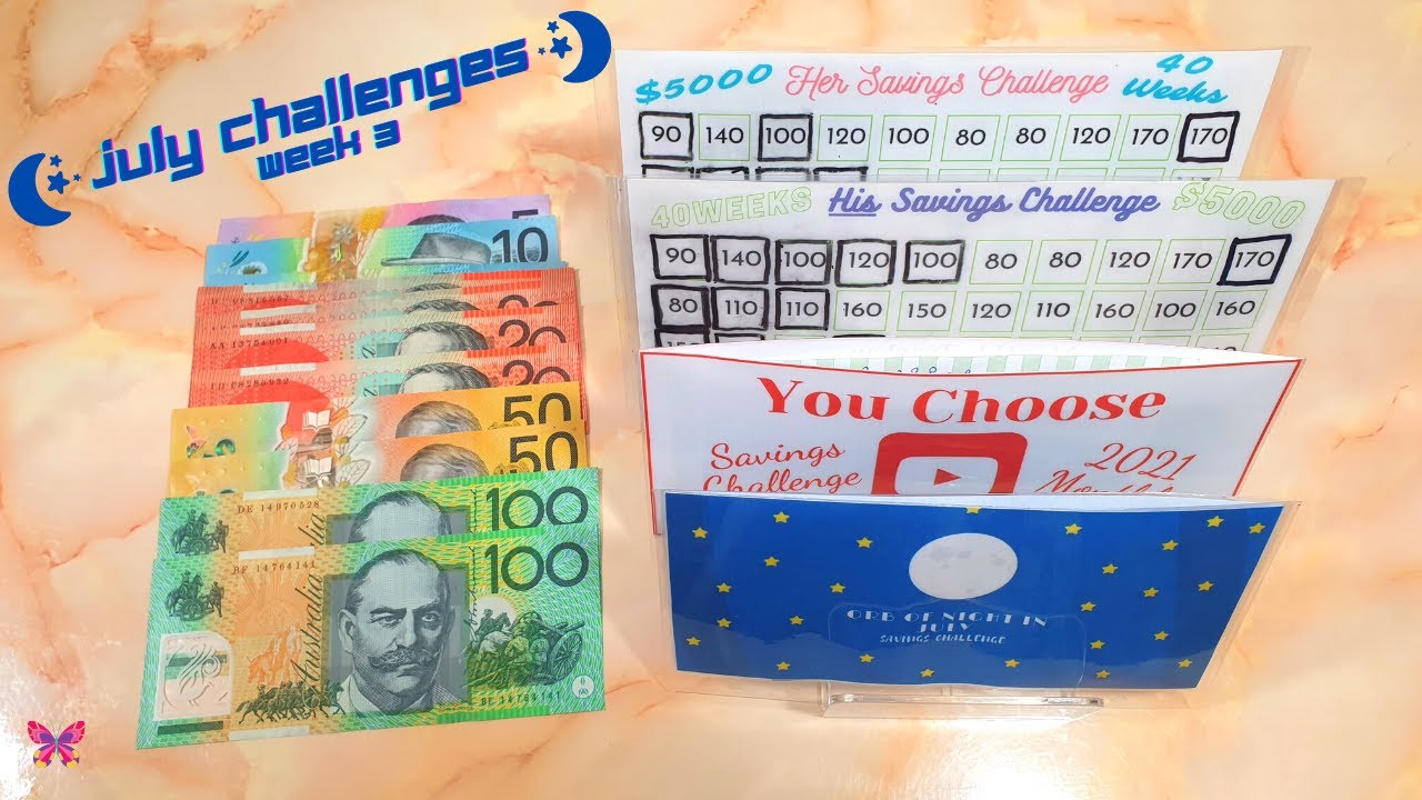 🌙July Savings Challenges | Week 3 | $5k Challenge | Cash stuffing ...