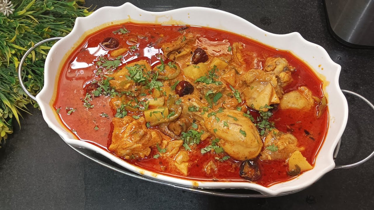 Bohra Traditional Red Chicken|Bohra thaal Kharas Red sauce Chicken ...