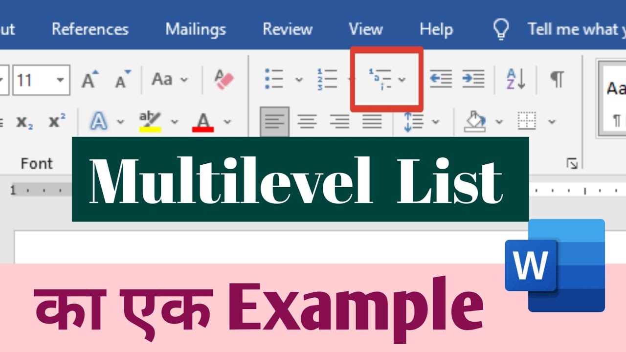 Multilevel List Example II In Word In Hindi | Ms-Office Day 41 - YouTube