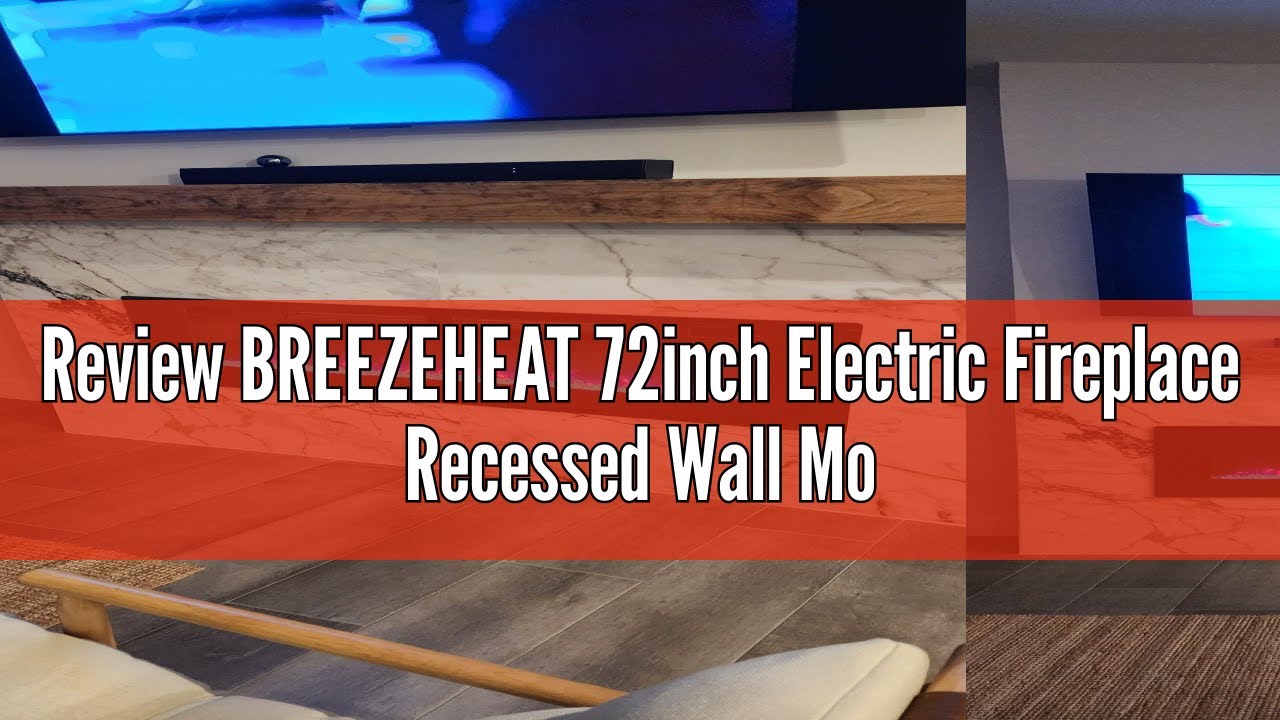 Review BREEZEHEAT 72inch Electric Fireplace Recessed Wall Mounted-Ultra ...