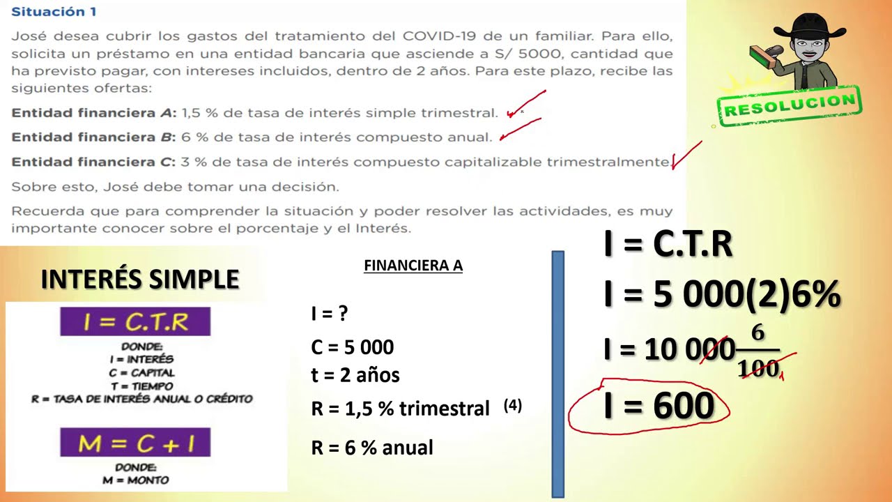 Solución APRENDO EN CASA TERCERO // SEMANA 27 // REGLA DE INTERÉS ...