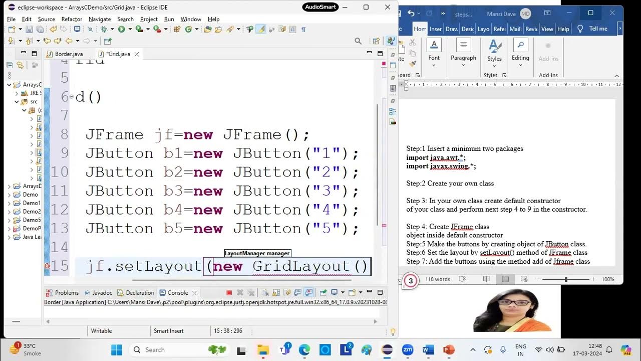 U 5 GridLayout with 3 constructors along with a programmatic example ...