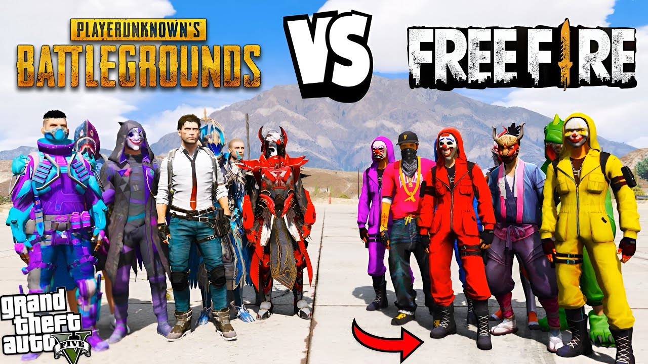 Pubg Gang Vs Free Fire Gang Epic Battle In GTA 5! - YouTube